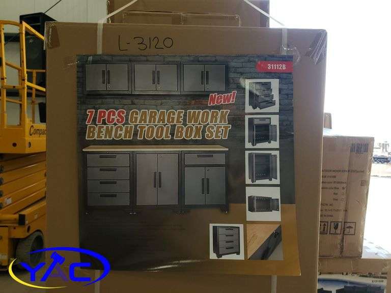 7pcs Garage Work Bench Tool Box Set - YAC Auctions
