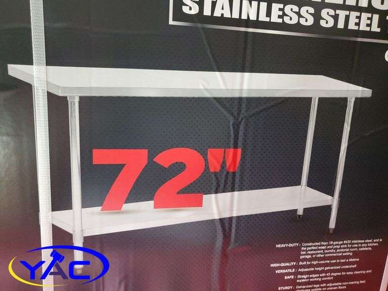 Stainless Steel Flat Top Work Table - YAC Auctions