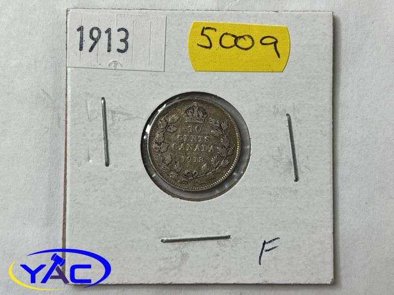 1913 Canada Silver 10¢ Coin - YAC Auctions