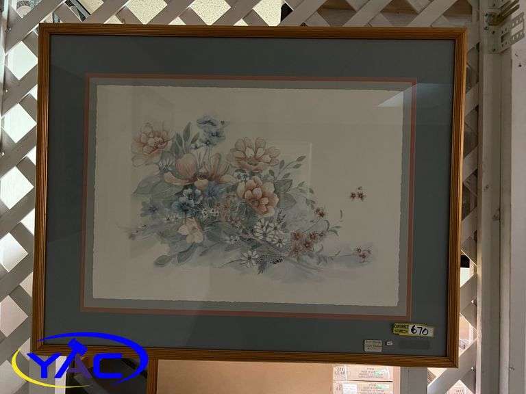 Framed Picture Of Flowers - YAC Auctions