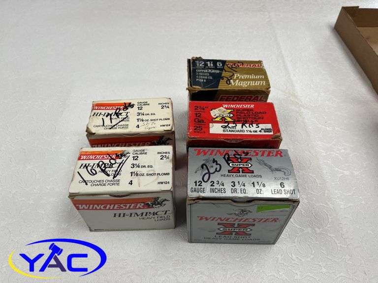 5 - PARTIAL BOXES (104 COUNT) ASSORTED 12 GAU. FIELD LOADS - YAC Auctions
