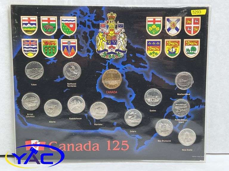 Canada 125 Coin Card W/Coins - YAC Auctions