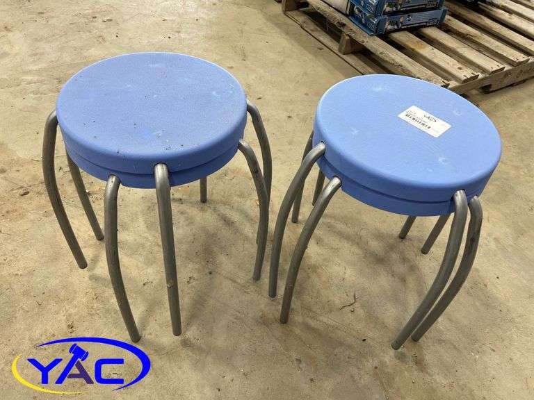 4- Blue Stools - YAC Auctions