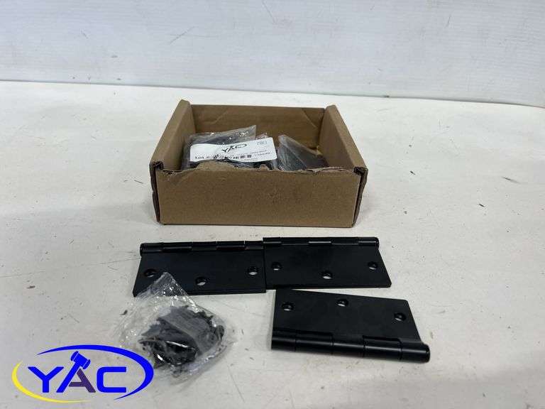 Square Door Hinges - 3.5 x 3.5 - 12 Pack - Matte Black - YAC Auctions
