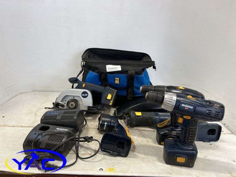 6pcs 14.4Volt Cordless Master Craft Tool Set - YAC Auctions