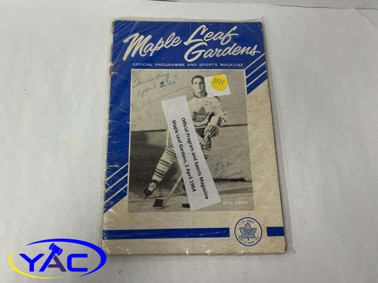 1964 Toronto Maple Leafs Hockey Program - YAC Auctions