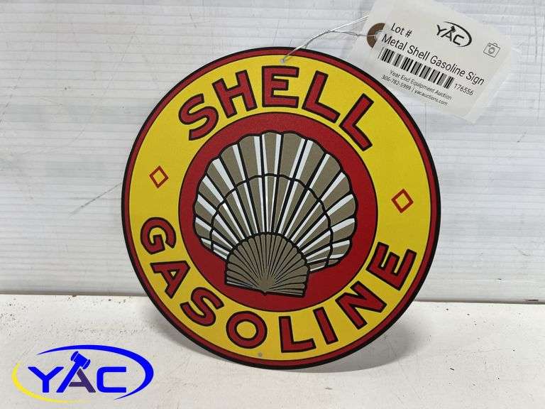 Metal Shell Gasoline Sign - YAC Auctions