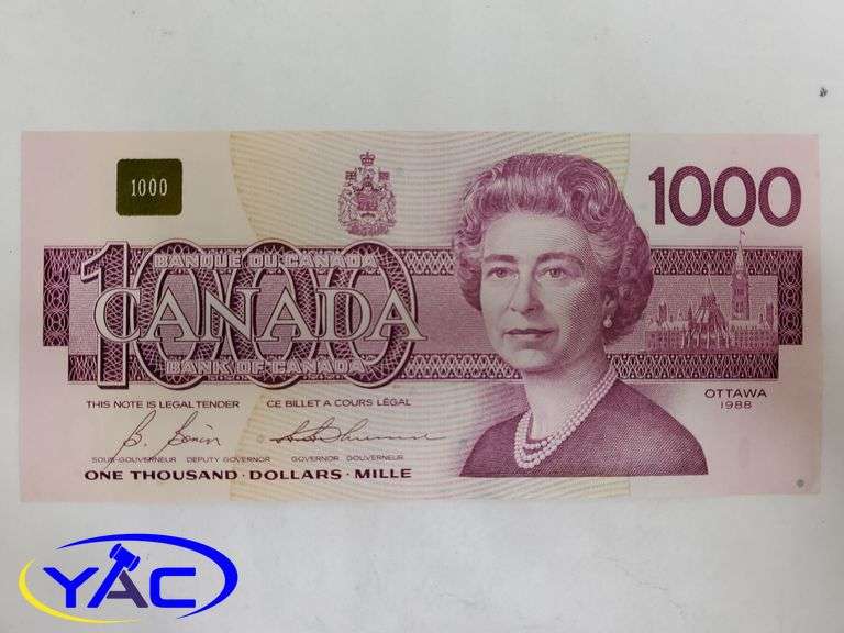 1988 $1000 Canadian Bill - YAC Auctions
