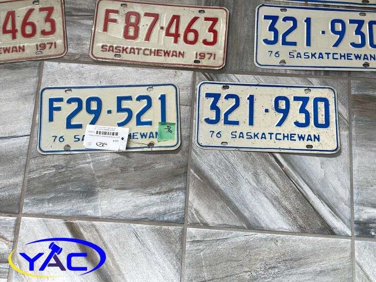 Approx 20 - Saskatchewan License Plates - YAC Auctions