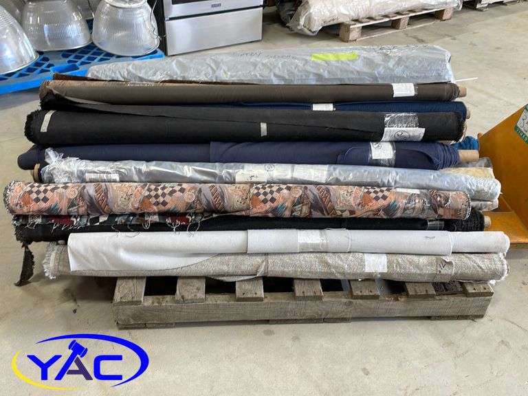 Pallet Of Various Rolls Of Upholstery Fabric - YAC Auctions