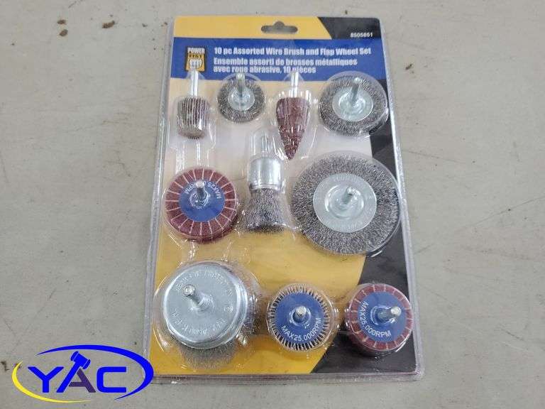 10pc Assorted Wire Brush Flap Wheel Set - YAC Auctions