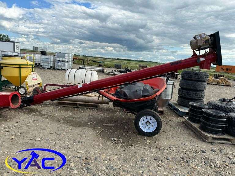 3HP 220v 16' Transfer Auger With Two Hoppers - YAC Auctions