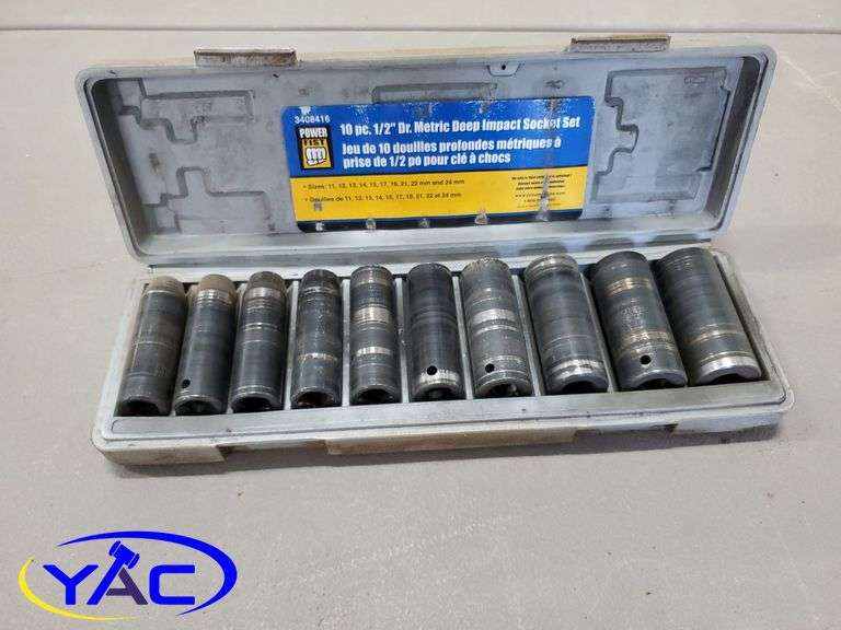 10 Pcs Metric 1/2" Impact Deep Socket Set - YAC Auctions