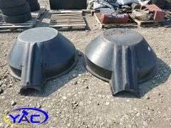 2 - Round Black Grain Hoppers - YAC Auctions
