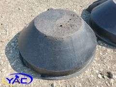 2 - Round Black Grain Hoppers - YAC Auctions