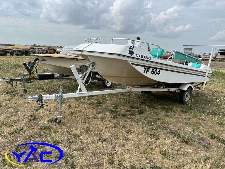 1993 17' VIKING TRI-HULL W/ WHITE SHORELANDER UTILITY TRAILER - YAC ...