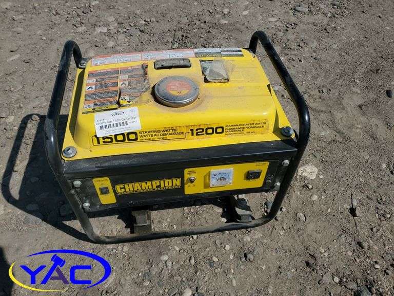 Champion 1500 Generator - YAC Auctions