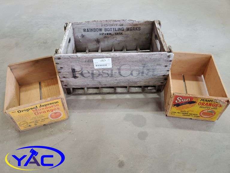 Vintage Pepsi Crate W/ Orange Boxes - YAC Auctions