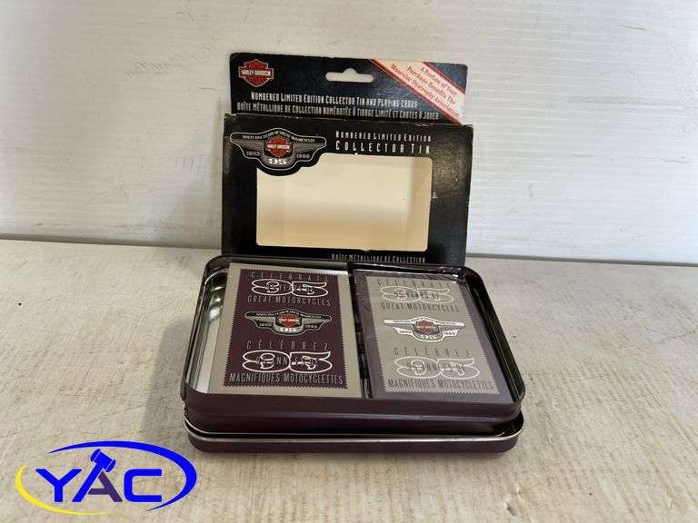Harley Davidson Collector's Tin Playing Cards - YAC Auctions