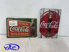 2- Coca-Cola Signs - YAC Auctions