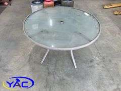 45" Glass Patio Table - YAC Auctions