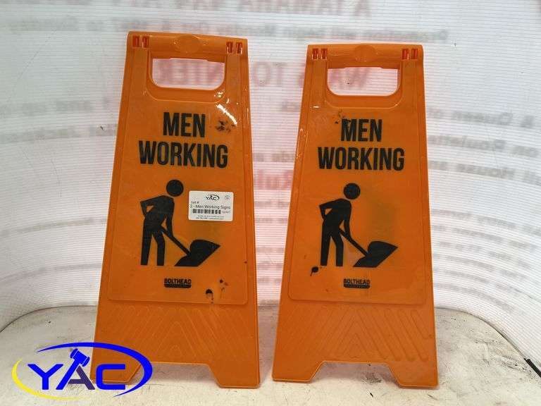 2 - Men Working Signs - YAC Auctions