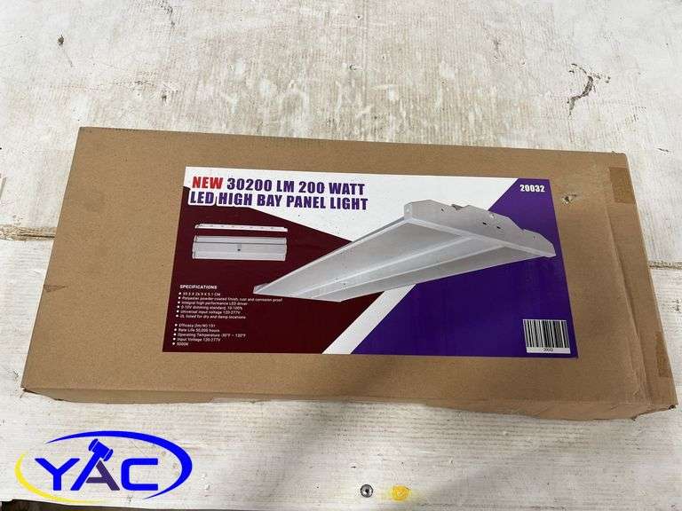 30200 LM 200 Watt LED HighBay Panel Light - YAC Auctions