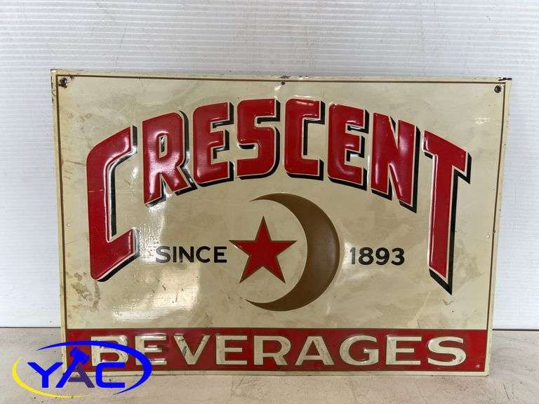 Crescent Beverage Tin Sign - YAC Auctions