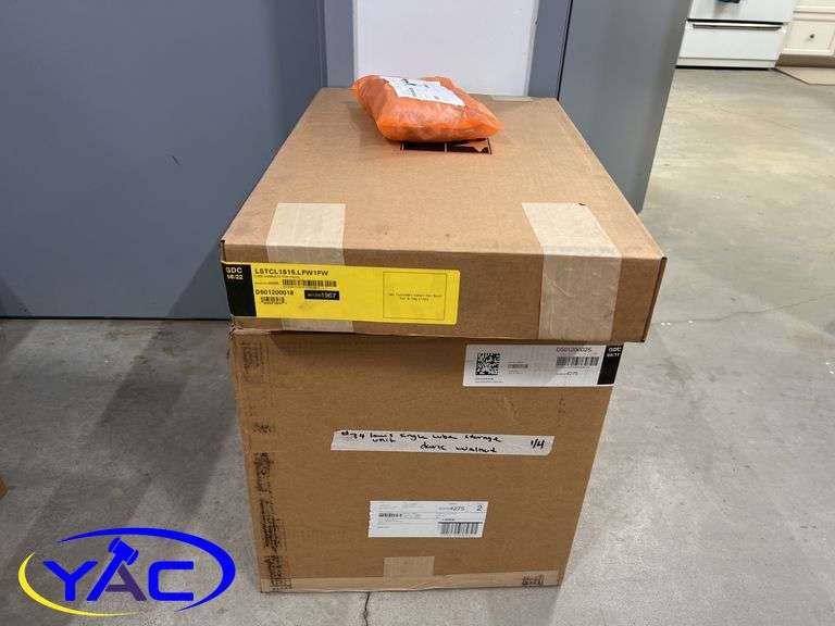 Lewis Single Cube Storage Unit -Dark Walnut - YAC Auctions