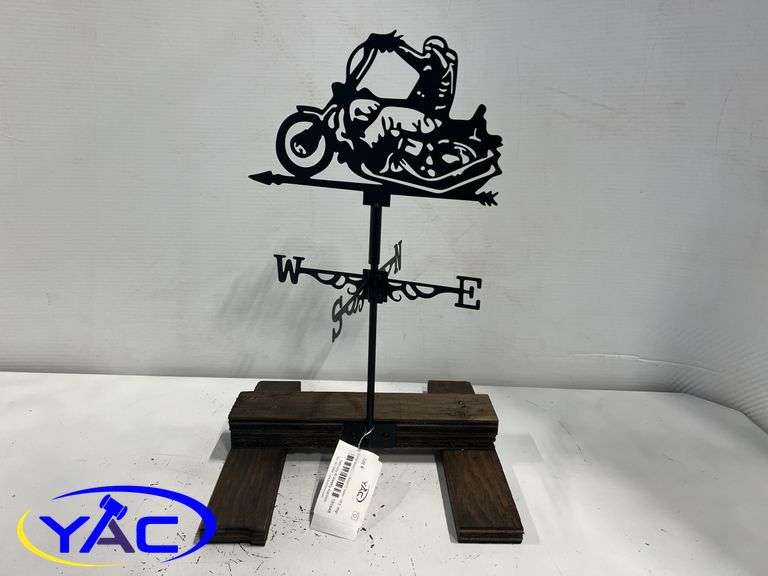 Metal Motorcycle Weather Vane - 18.5" High - YAC Auctions