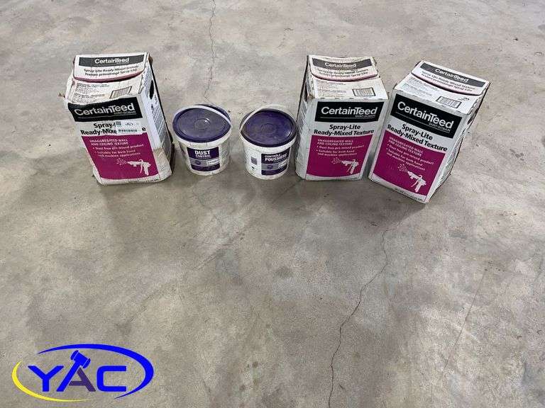 3- Spray-Lite Ready Mixed Texture & 2- Drywall Compound - YAC Auctions