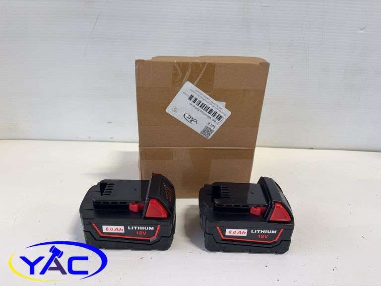 2 - 8ah Milwaukee Batteries - YAC Auctions