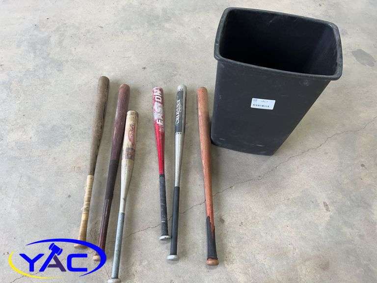Large Waste Bin & Bats - YAC Auctions