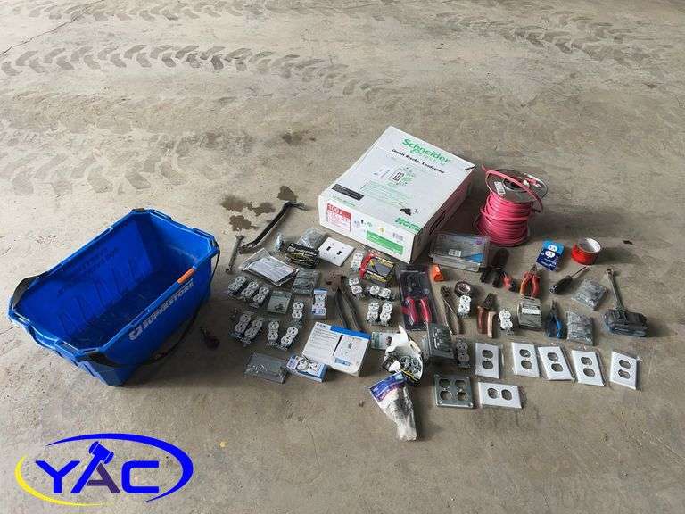 Circuit Breaker Load Center, Roll of Wire, Electrical Outlets & Tools - YAC Auctions