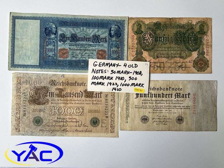 4 - Old German Notes - See Description - YAC Auctions
