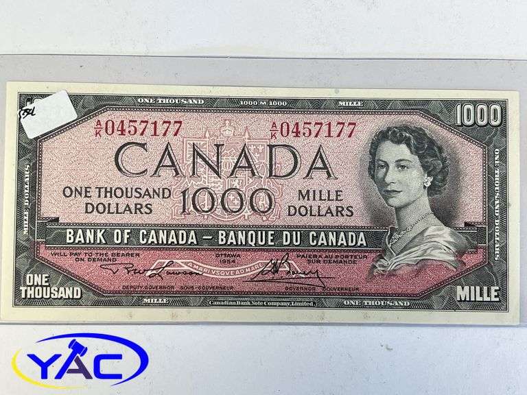 1954 Canada $1000 Note - YAC Auctions
