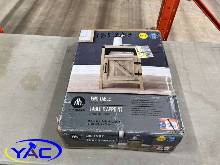 Rustic Oak End Table - YAC Auctions