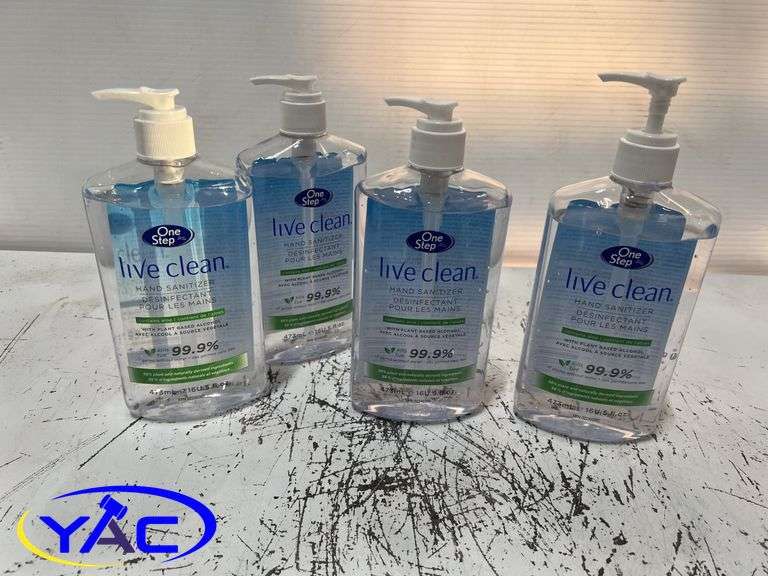 4- One Step Live Clean Hand Sanitizer - YAC Auctions