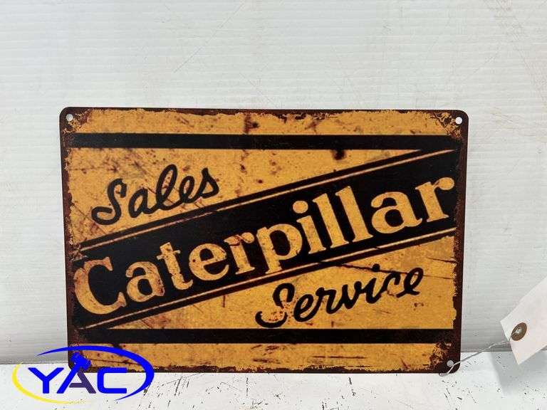 8"x12" Metal Caterpillar Sales & Service Sign - YAC Auctions