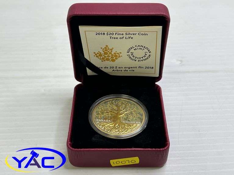 2018 $20 Fine Silver Coin - Tree Of Life - YAC Auctions