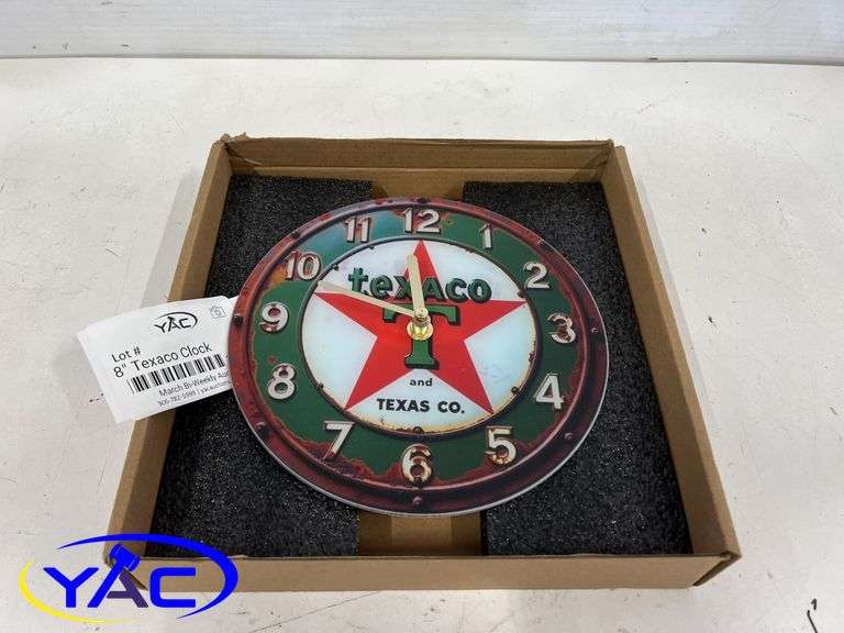 8" Texaco Clock - YAC Auctions