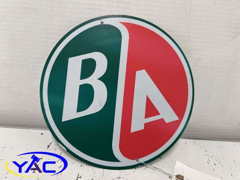 8" Metal British American B/A Sign - YAC Auctions