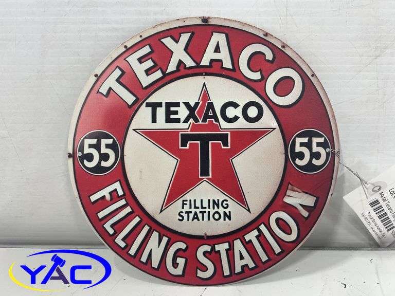8" Metal Texaco Filling Station Sign - YAC Auctions