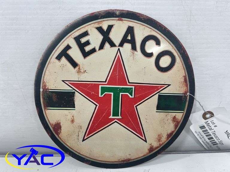 8" Metal Texaco Sign - YAC Auctions