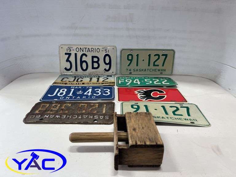 Butter Press & License Plates - YAC Auctions