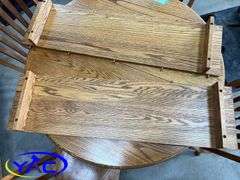 Oak Table & Chairs w/ 2 Table Leafs - YAC Auctions
