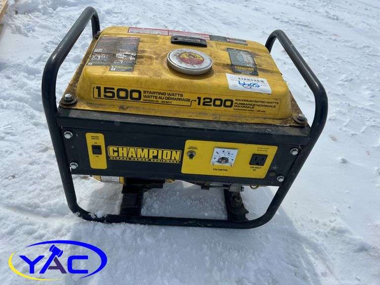 1500 Watt Champion Generator - YAC Auctions