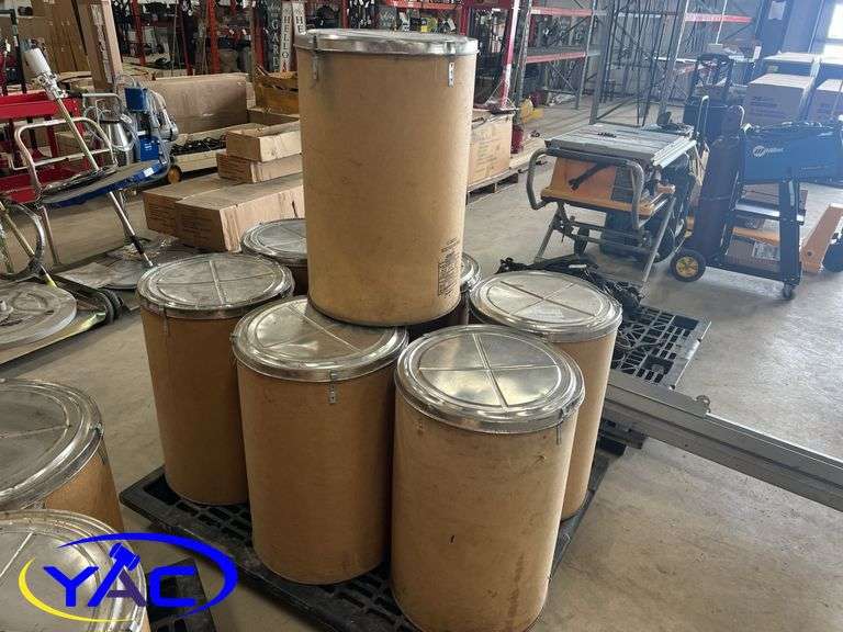 7- Empty Cardboard Barrels for Storage - YAC Auctions