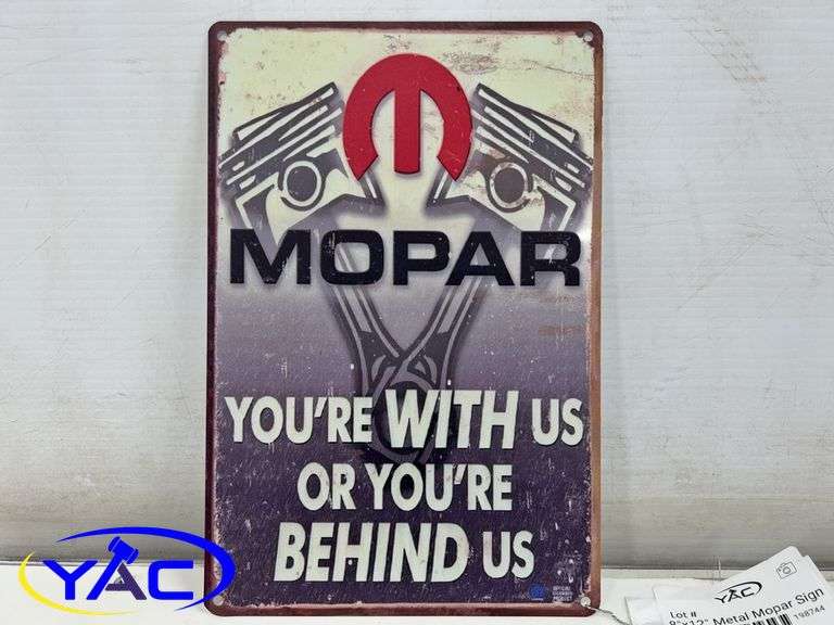 8"x12" Metal Mopar Sign - YAC Auctions