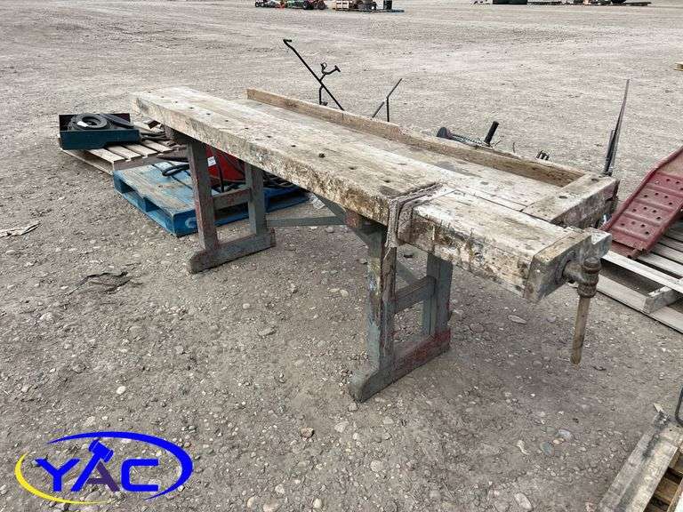 Wood Working Table W/ Vice - YAC Auctions
